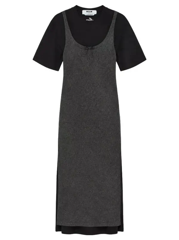 MSGM Layered-effect T-shirt Maxi Dress - Black