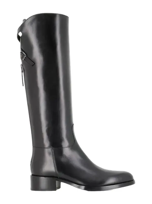 Sartore Buckle-detail Leather Boots - Black