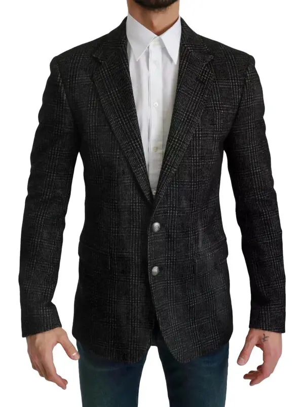 Dolce & Gabbana Glen Plaid Blazer - Black