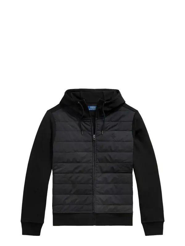 Polo Ralph Lauren Hybrid Jacket With Hood And Zipper - Black