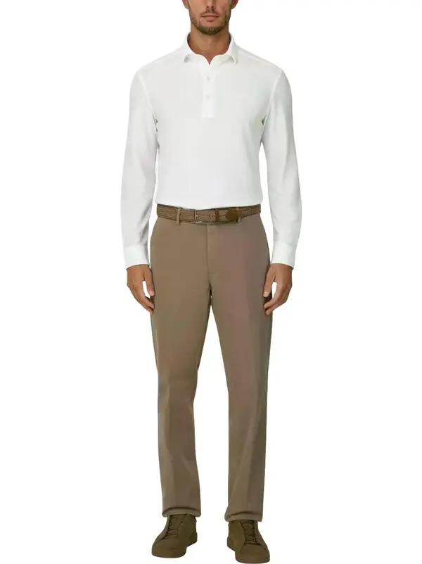 Boggi Milano Sakura Polo In Japanese Jersey - White