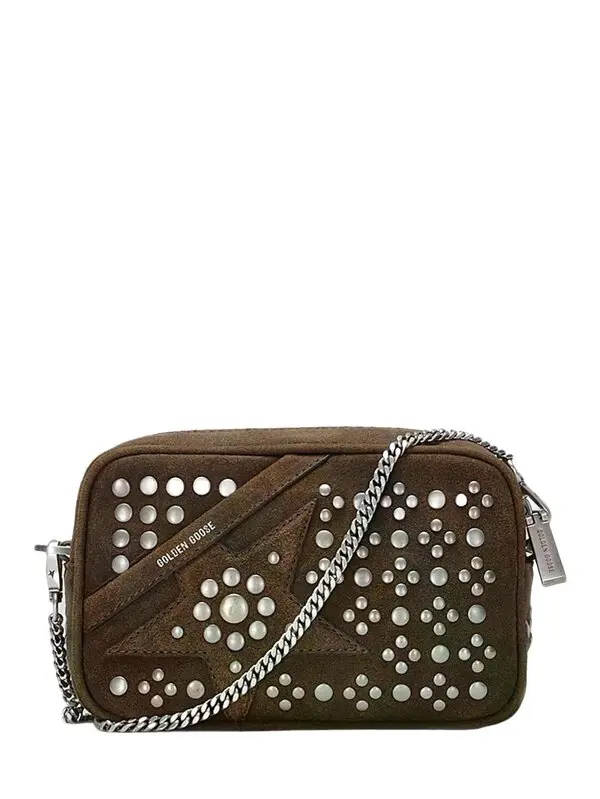 GOLDEN GOOSE Mini Star Bag In Military-green Suede With Tone-on-tone Star And Studs - Brown
