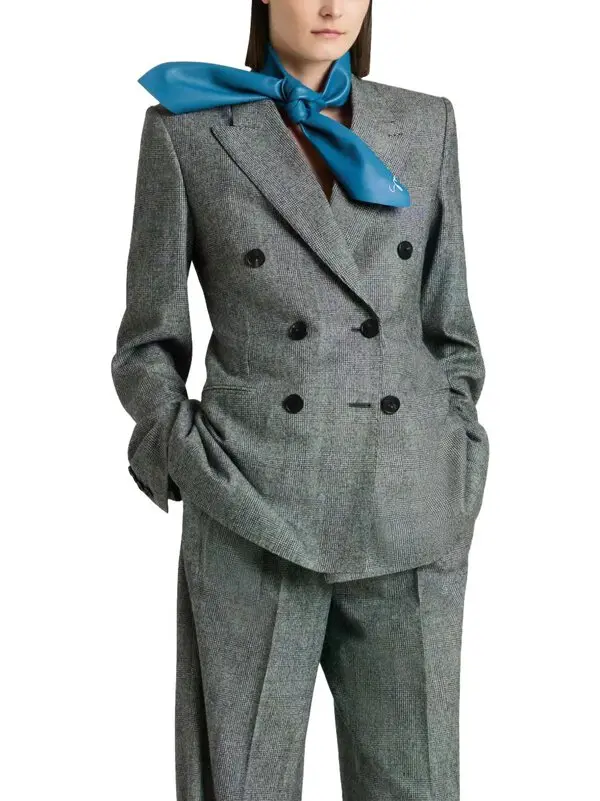 Givenchy Double-breasted Checked Jacket In Flannel - Grey