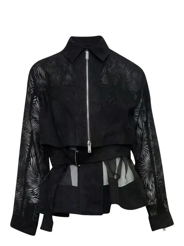 3.1 Phillip Lim Organza Fil Coupé Blouson Jacket - Black