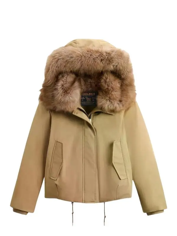Woolrich Faux-fur Trim Hooded Jacket - Neutrals