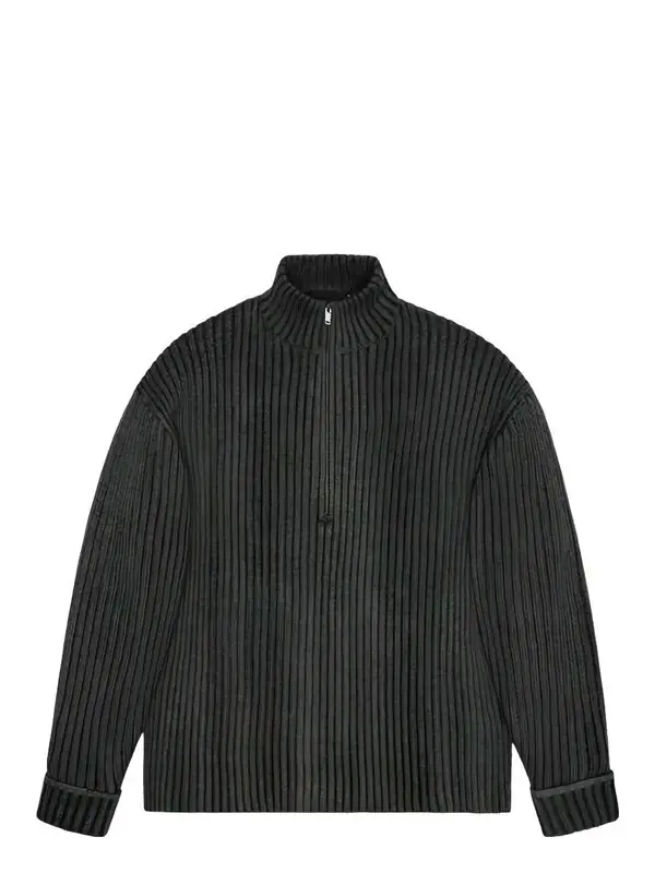 Rains Sapa Ribbed Half-zip Sweater - Grey