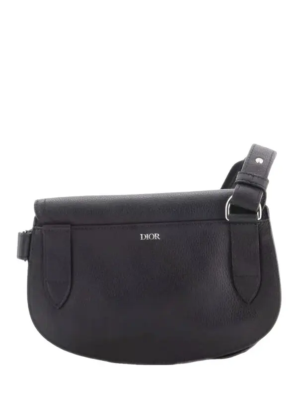 Dior Saddle Messenger Pouch Leather Crossbody Bag - Black