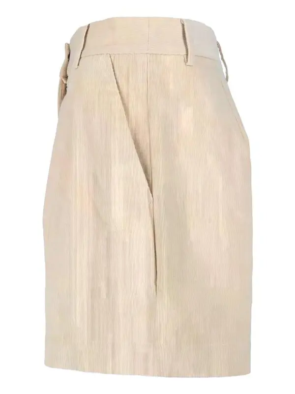 MC2 SAINT BARTH Aya Corduroy Pleated Shorts - Neutrals