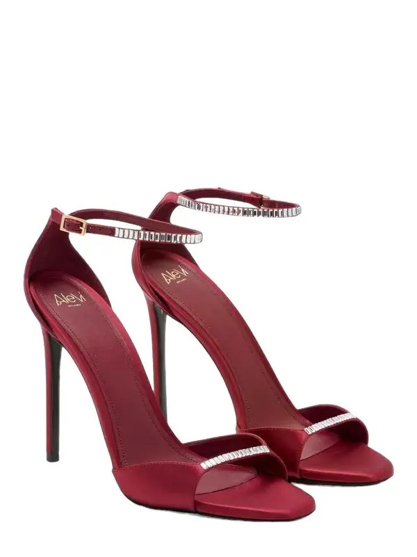ALEVI MILANO Ninel Xtal Crystal-embellished Satin Sandals - Red