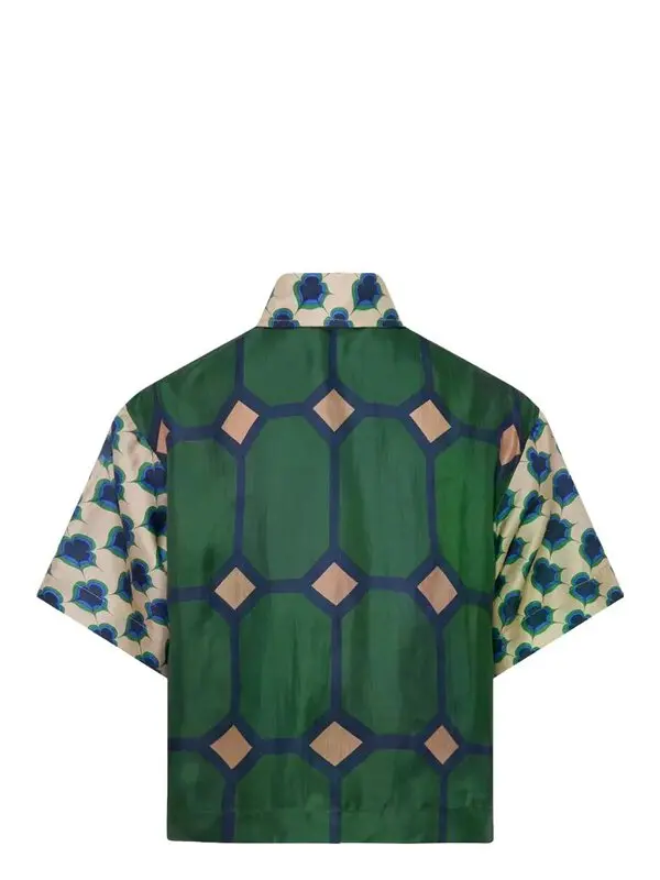 Biyan Floral-print Silk-organza Shirt - Blue