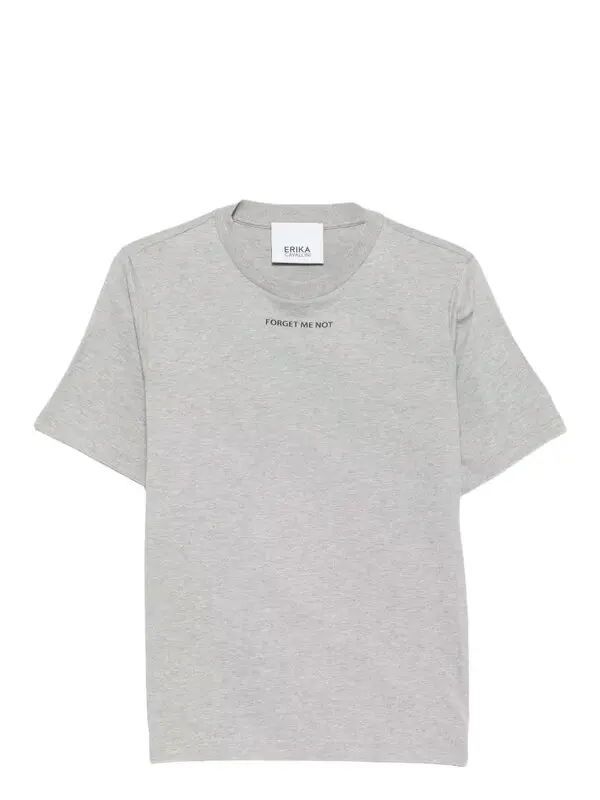 Erika Cavallini Slogan-print Jersey T-shirt - Grey