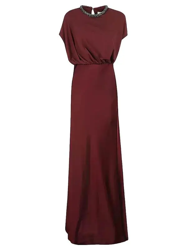 Roland Mouret Crystal-embellished Gathered Maxi Dress - Red
