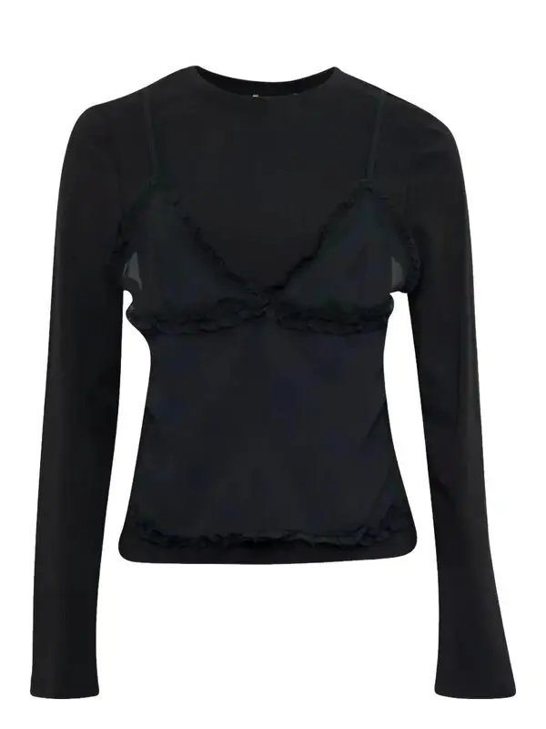 Ulla Johnson Freda Ruffled Long-sleeve T-shirt - Black