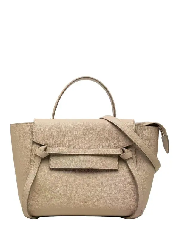 Celine 2019 Micro Grained Calfskin Belt Bag Satchel - Neutrals