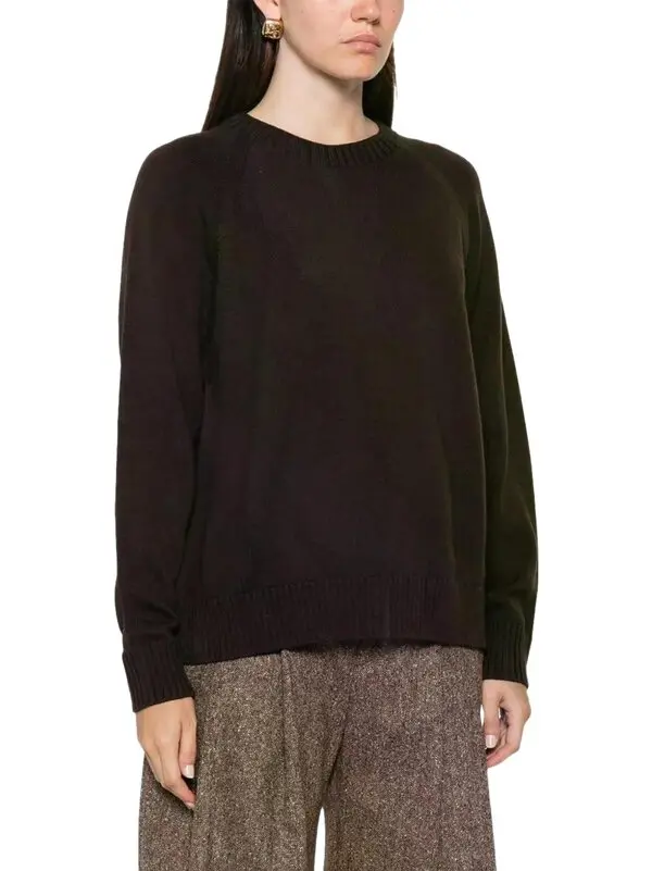 Max Mara Raglan-sleeve Ribbed-trim Sweater - Brown