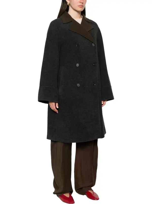 Max Mara Double-breasted Notched-lapels Coat - Grey