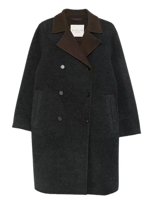 Max Mara Double-breasted Notched-lapels Coat - Grey
