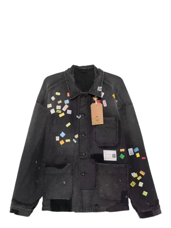 Mihara Yasuhiro Sticker-print Patch-detail Overshirt - Black