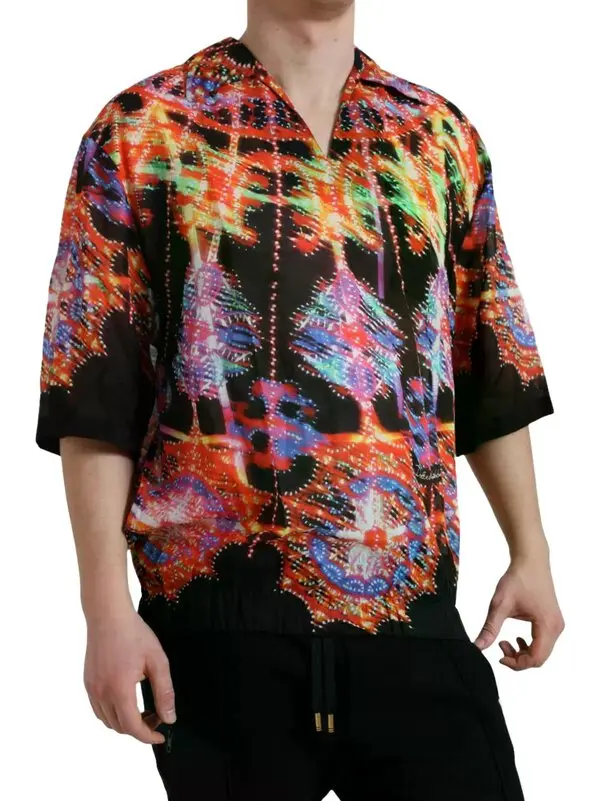 Dolce & Gabbana Luminarie-print Silk T-shirt - Black