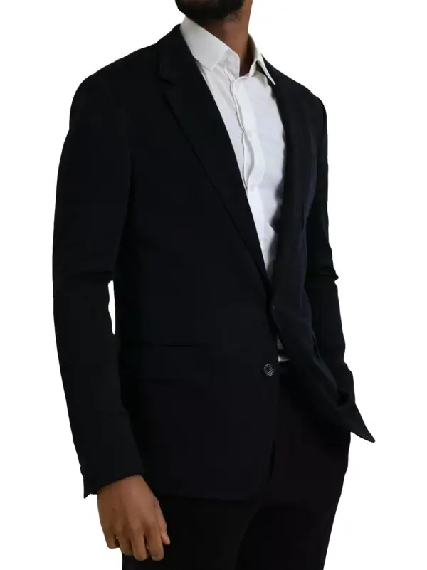 Dolce & Gabbana Single-breasted Logo-embroidered Blazer - Black