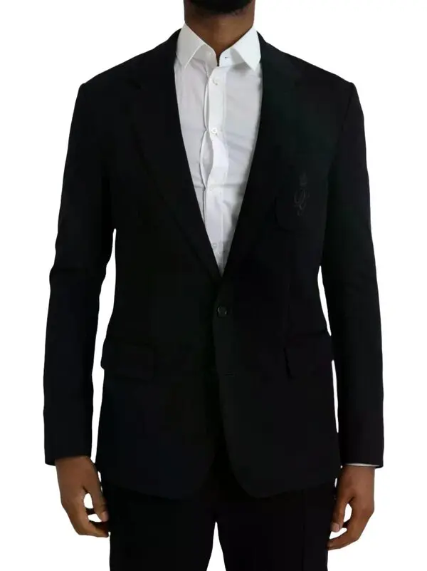 Dolce & Gabbana Single-breasted Logo-embroidered Blazer - Black