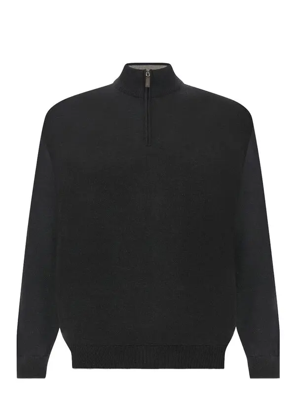 Paul & Shark Piuma Wool Half-zip Sweater - Black