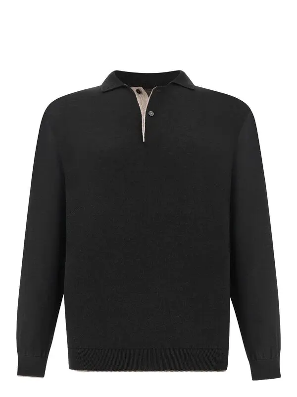 Paul & Shark Piuma Wool Polo Shirt - Black