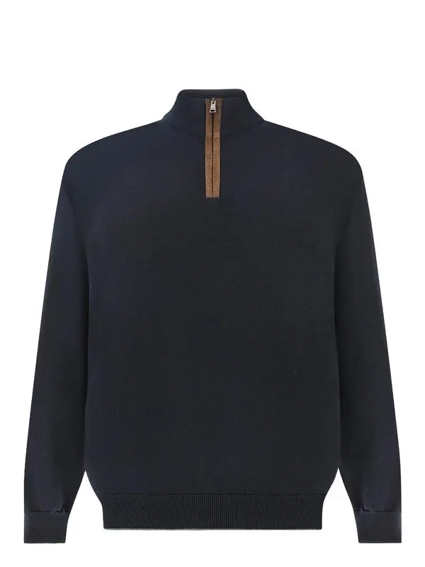 Paul & Shark X-soft Wool Half-zip Sweater - Blue