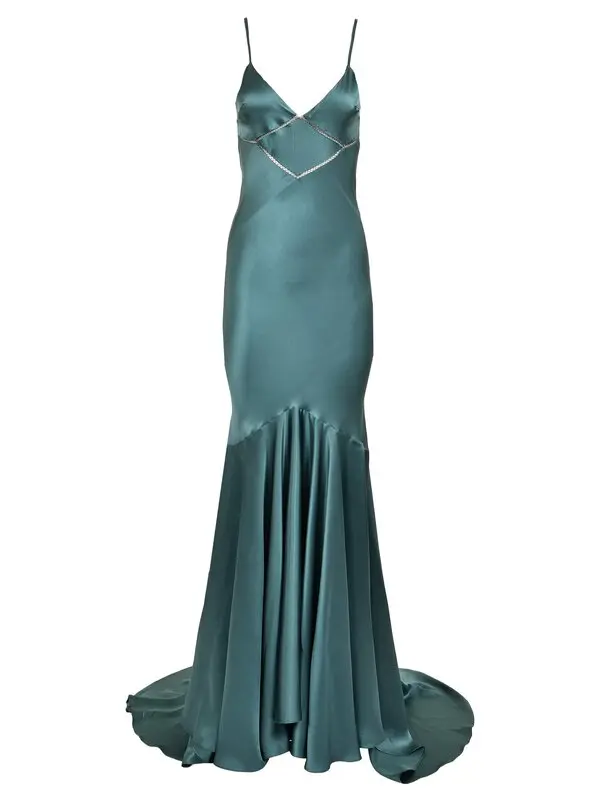 FRANCESCA MIRANDA Lagoon Silk Maxi Dress - Blue