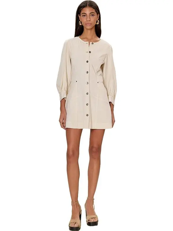 Rebecca Taylor Remi Garment Dyed Dress - Ecru