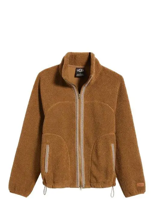 UGG Uggbraid Full Zip Fleece Jacket - Coffee Grounds
