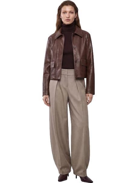Koton High Rise Barrel Pants With Pleated - Anthracite