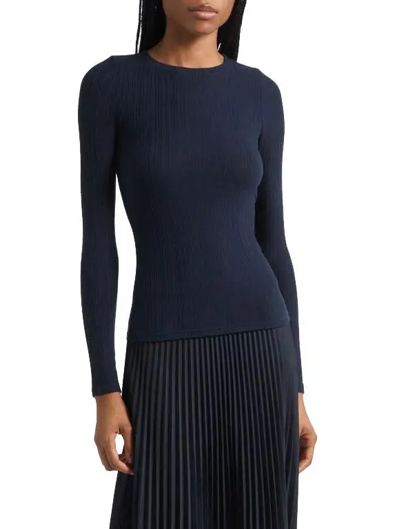 JAMIE HALLER The Long Rib Tee - Navy