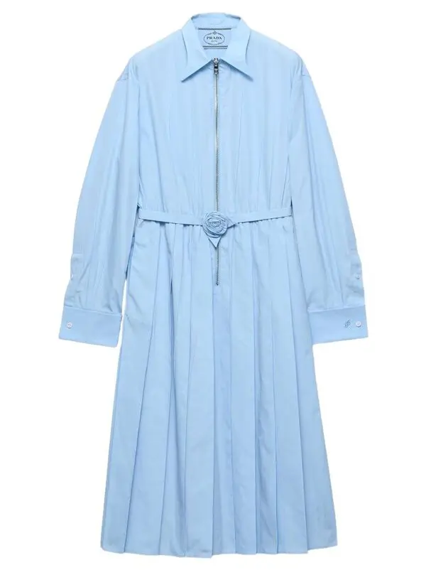 Prada Popeline Cotton Midi Dress - Multicolor
