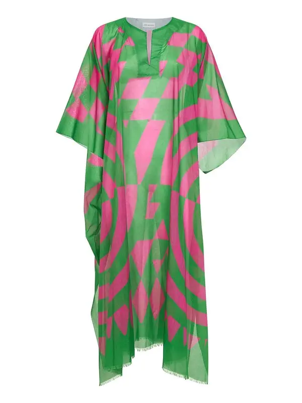 Dries Van Noten Printed Cotton Long Kaftan - Multicolor
