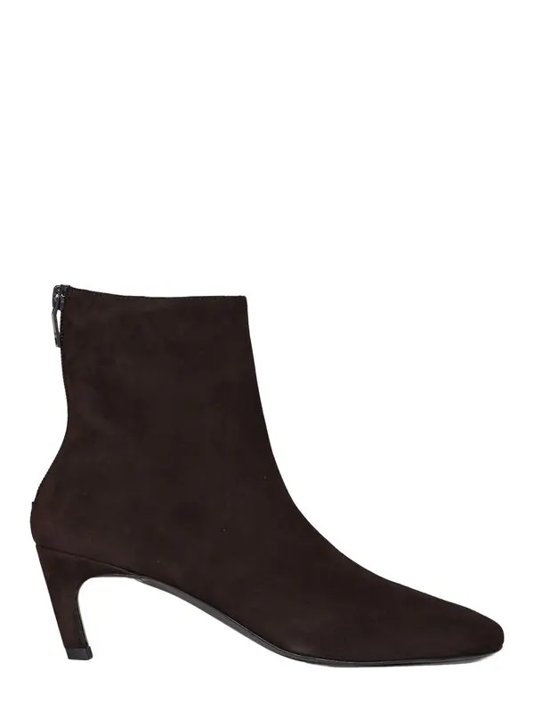 TOTEME Brown Soft Suede Mid-heel Ankle Boots - Multicolor