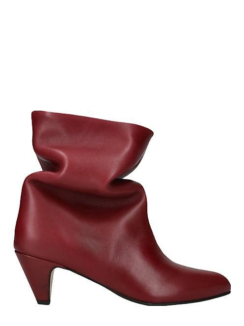 ANONYMOUS COPENHAGEN Vully Leather Heeled Ankle Boots - Red