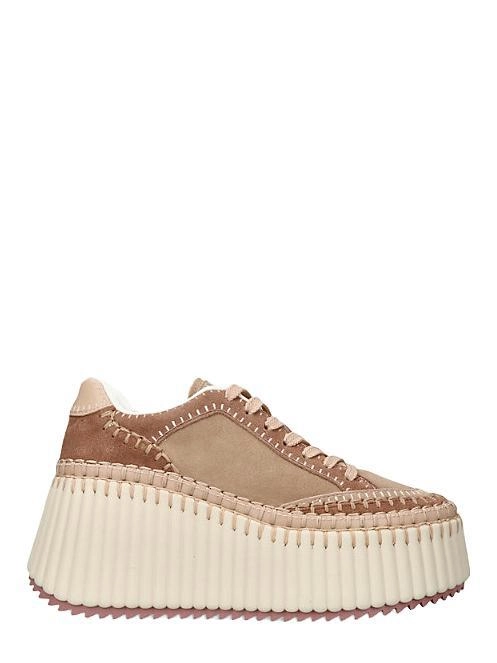 Chloé Nama Runner Platform Leather Trainers - Tan