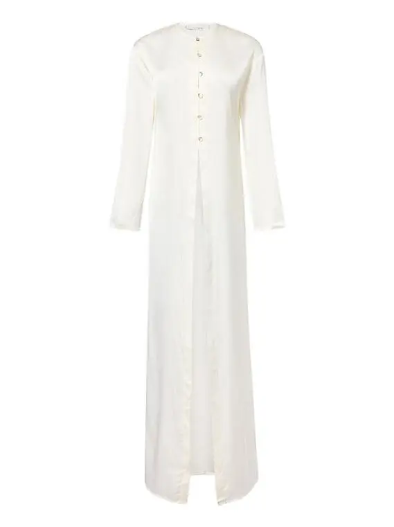 HYPHEN Kenny Maxi-length Satin Top - Ivory