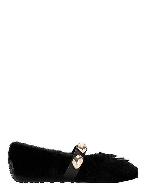 Steve Madden Toasted Faux-fur Ballet Flats - Black