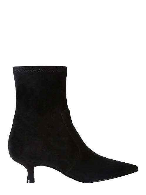 Steve Madden Checklist Faux-suede Heeled Ankle Boots - Black