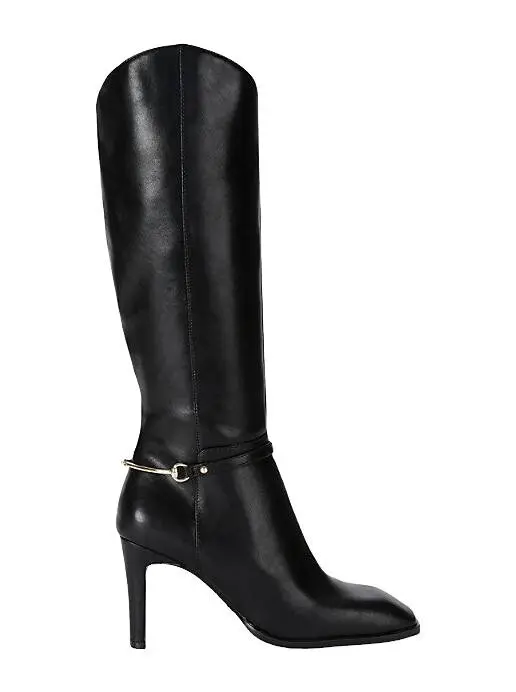 Steve Madden Shield Leather Heeled Knee-high Boots - Black