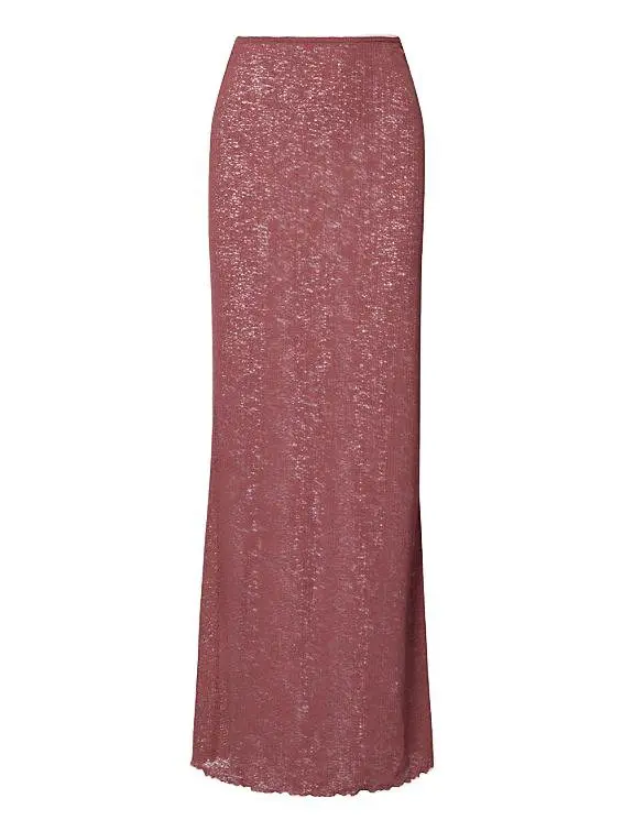 HYPHEN Kenny Knitted Maxi Skirt - Plum