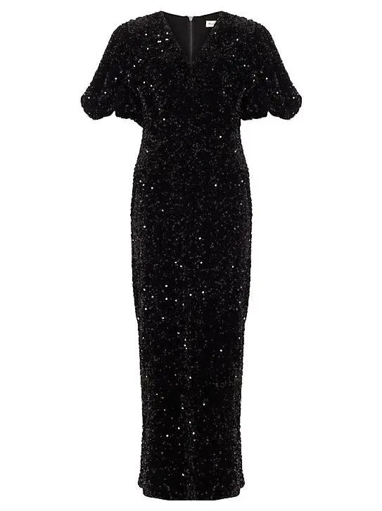 PHASE EIGHT Elaina Sequin-embellished Woven Maxi Dress - Black