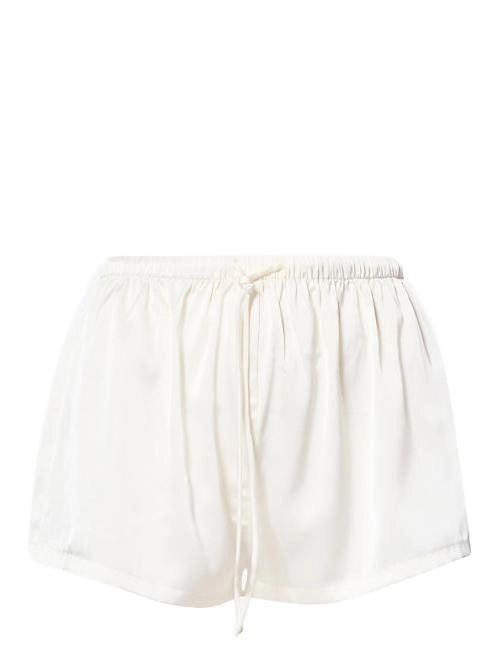 HYPHEN Drawstring-waist Satin Shorts - Ivory