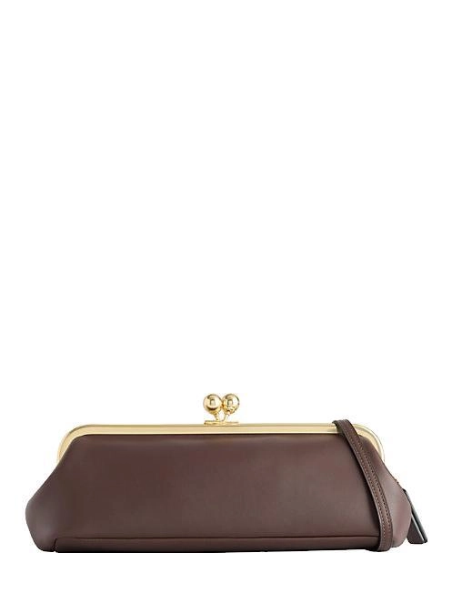 COACH Kisslock Frame 30 Leather Handbag - Maple