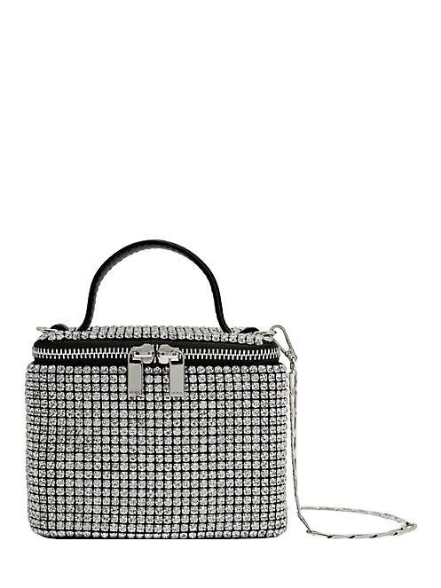 REISS Nova Mini Crystal-embellished Cross-body Bag - Silver
