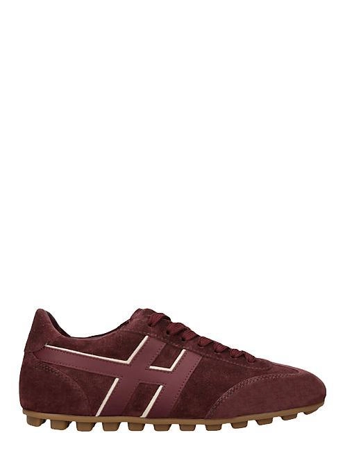 Hogan Allacciato Suede And Leather Trainers - Wine