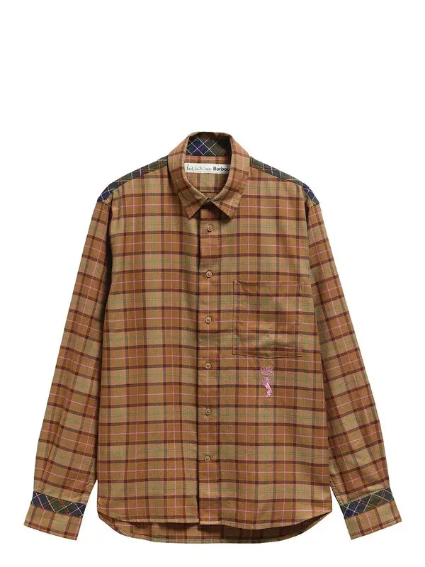 Barbour Long-sleeved Shirt In Muted Tartan - Brown