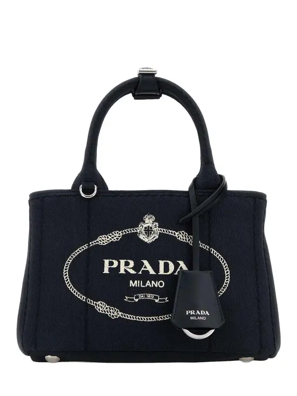 Prada Dark Canvas Mini Jardiniã¨re Handbag - Blue